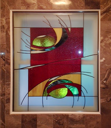 Custom - Leaded Art Glass Window - Kitchen Cabinet Glass